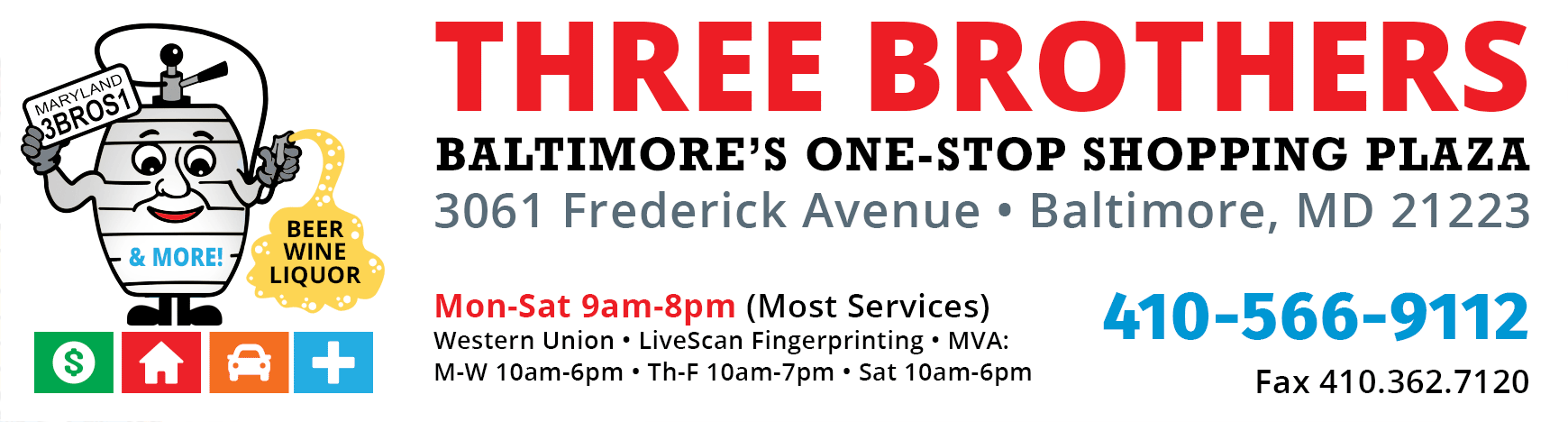 Three Brothers Baltimore – Beer, Wine, Liquor, Deli, Dollar+, Money ...